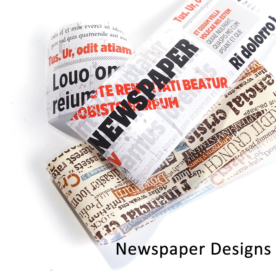 10pcs Nail Foils Set Vintage Newspaper Letter Star... – Grandado