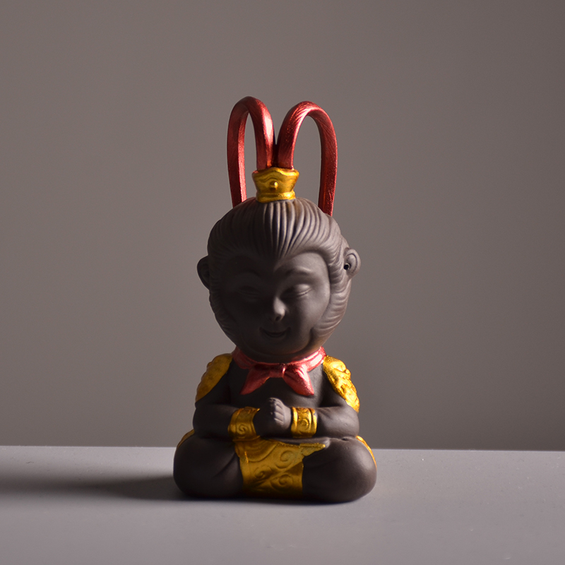 TANGPIN purple clay tea pets cute monkey zisha tea... – Grandado