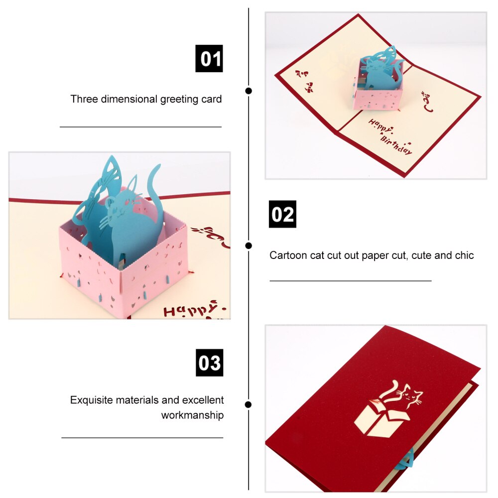 1pc Birthday 3D Cards Exquisite Birthday Greeting ... – Vicedeal