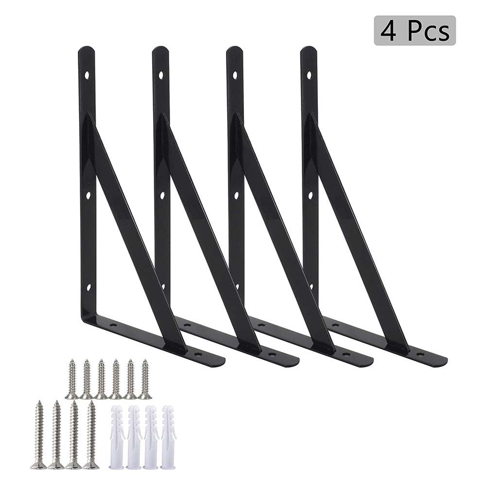 2 Pairs Triangle Shelf Bracket Thickened Wall Rack... – Grandado