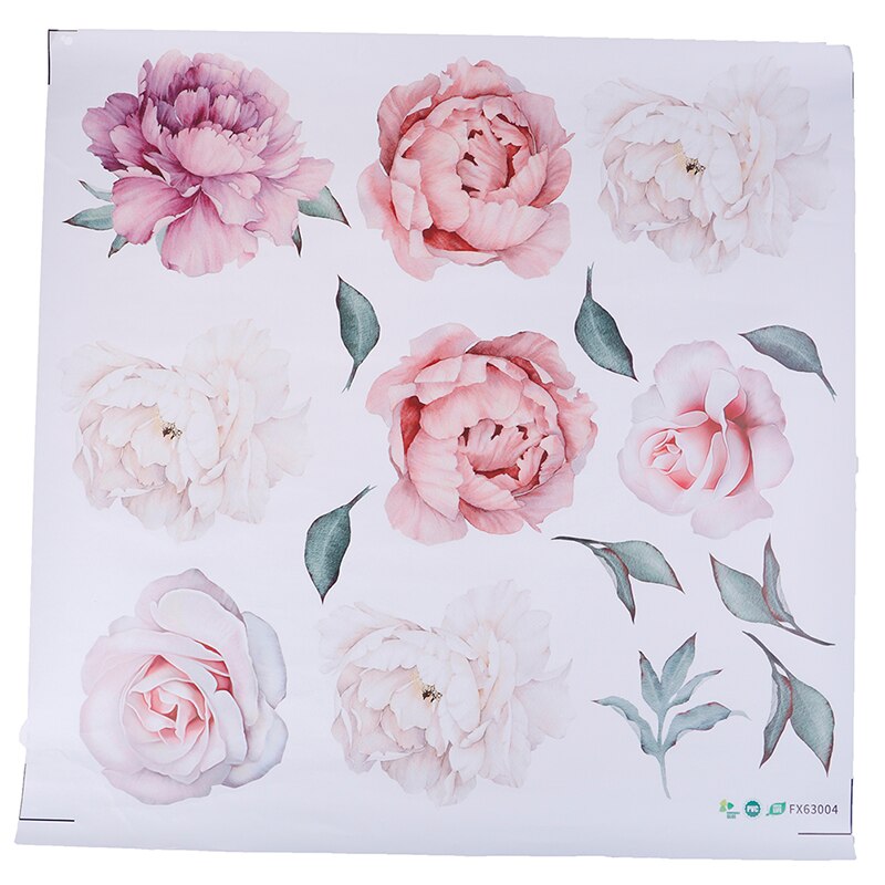 1PC Peony Flowers Wall Sticker Watercolor Peony St... – Grandado