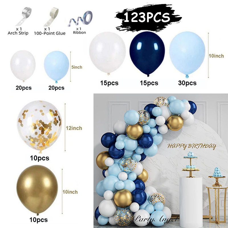 Navy Blue Gold Balloons Garland Kit Gold Confetti ... – Vicedeal