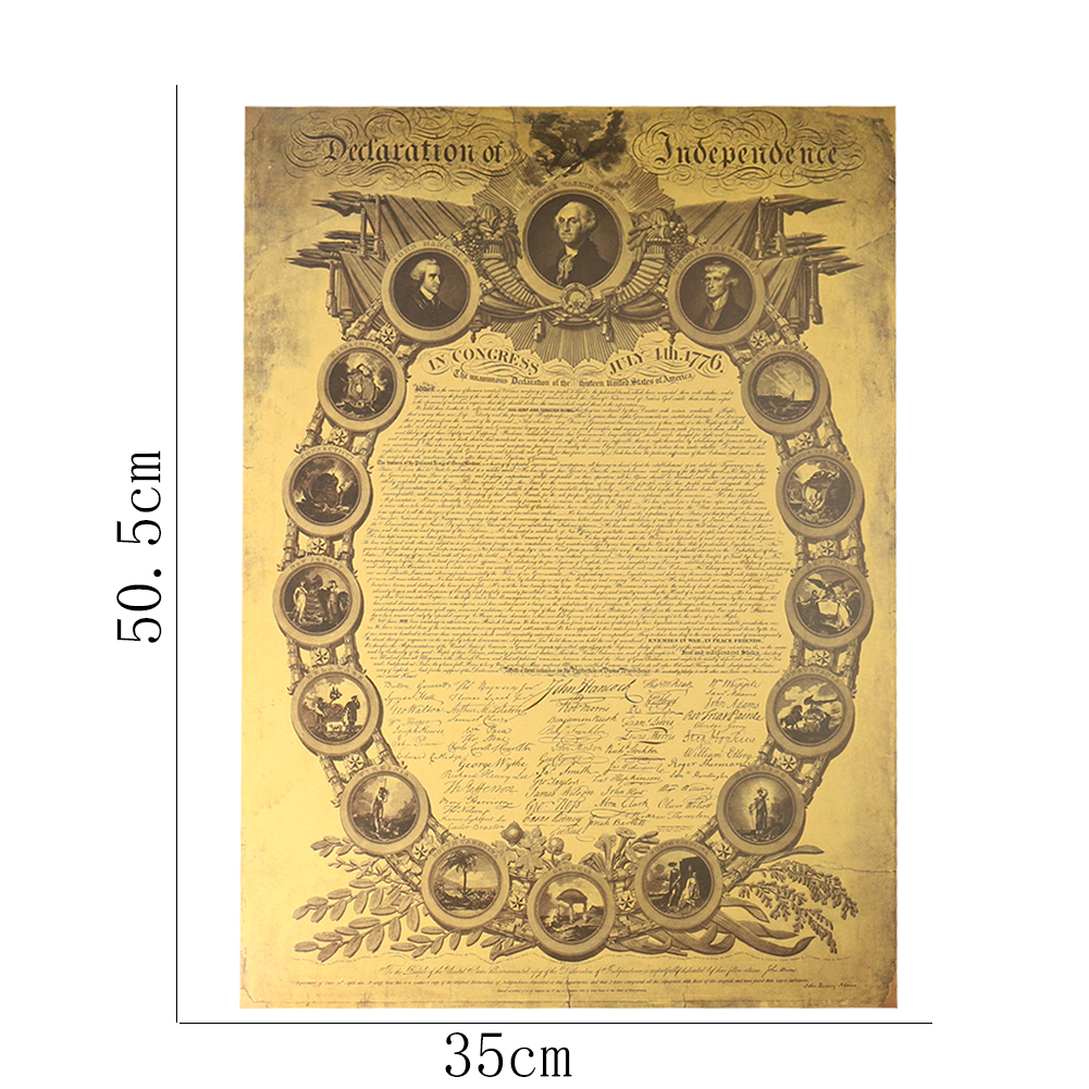 The Declaration of Independence Kraft Paper Poster... – Grandado