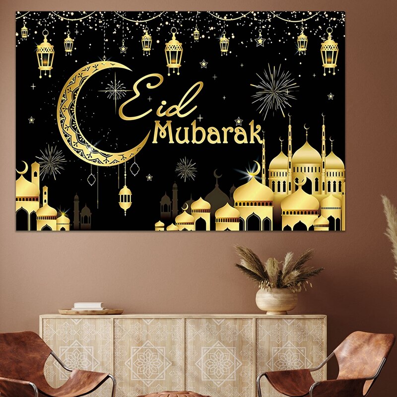 Eid Mubarak Photo Background Eid Moon Star Backdro... – Grandado