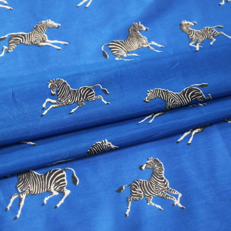 1 meter X 1.35 meter Royal Blue Zebra Print Fabric... – Grandado