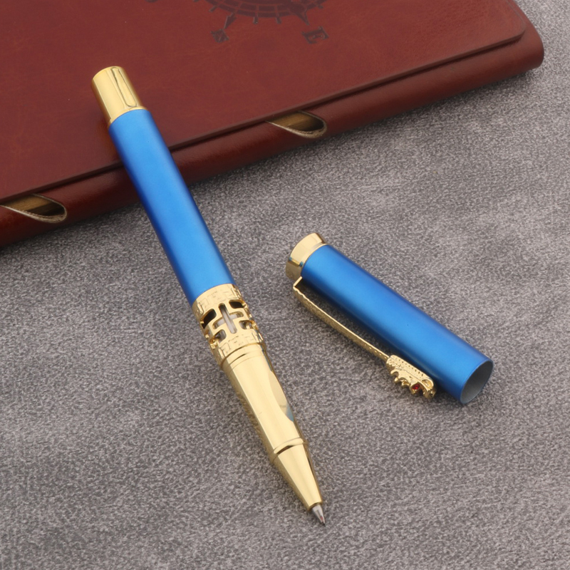 Rollerball Pen metal ball point pen matte blue Sta... – Grandado
