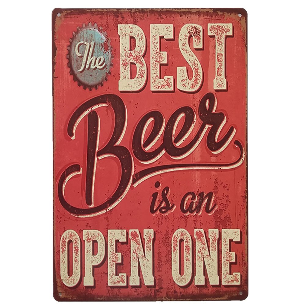 Vintage Metal Painting Beer Iron Sheet Picture Bar... – Grandado