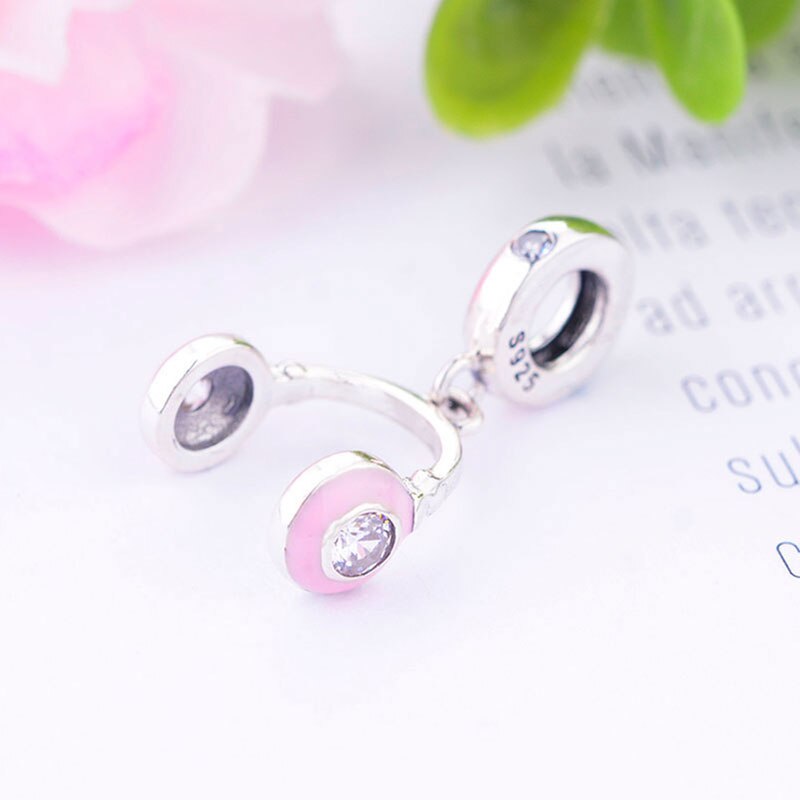 Music Note Pink Headphone Fit Original Pan Charm B... – Grandado