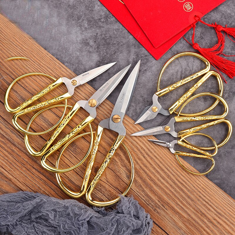6 Size Stainless Steel Gold Sewing Scissors Short ... – Grandado