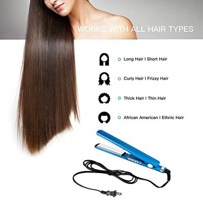 1 Pc Ceramic Hair Care Curl Straightener Flat Iron... – Grandado