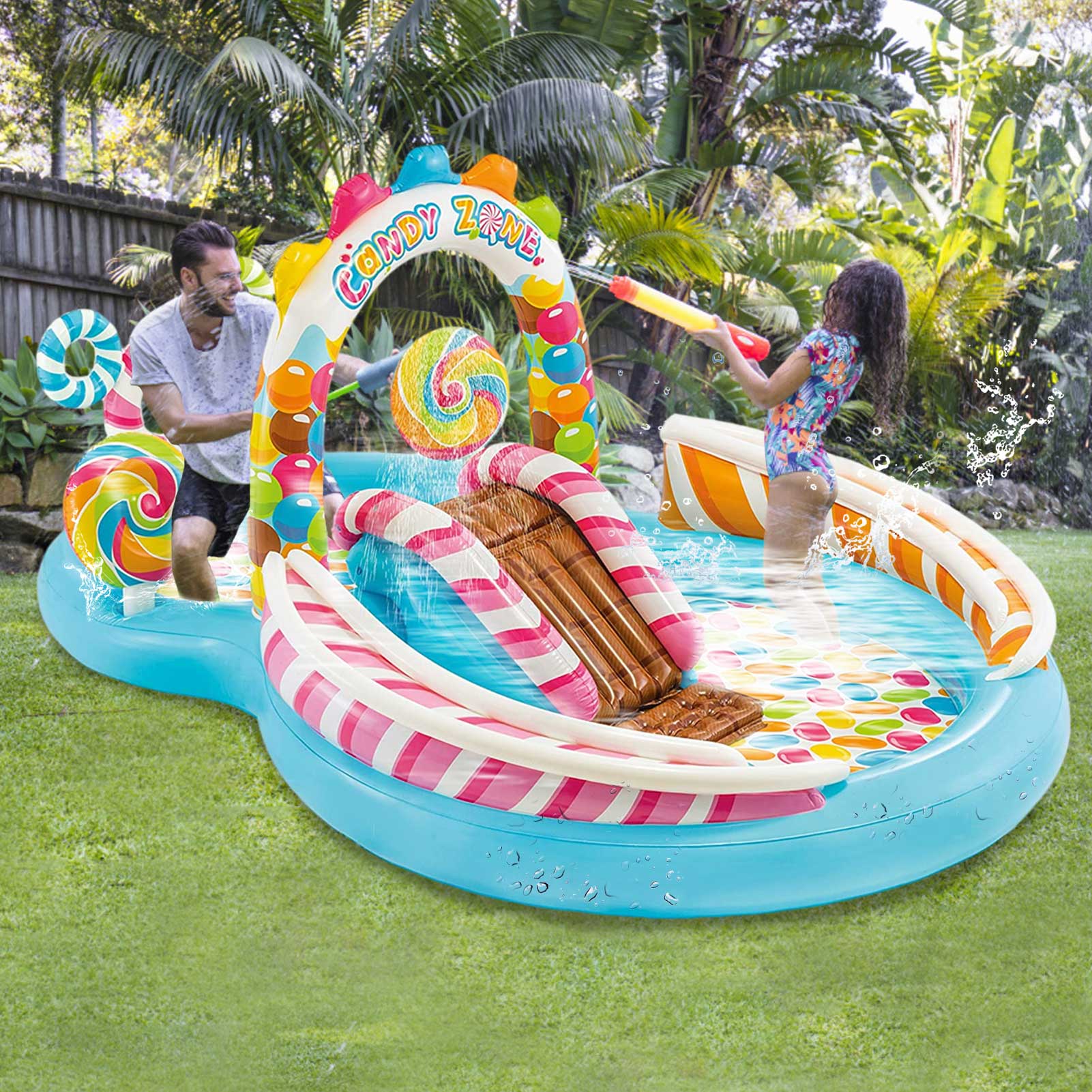 Inflatable Pool Water Slide Fun Lawn Water Slides ... – Vicedeal