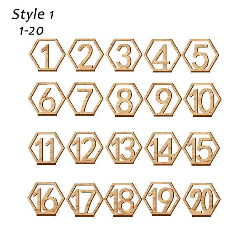 20Pcs Wooden Hexagonal Table Seat Number Signs for... – Grandado