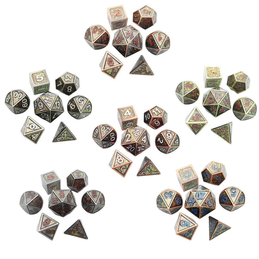Set of 7pcs Polyhedral Numeral Dice Set D4 D6 D8 D... – Vicedeal