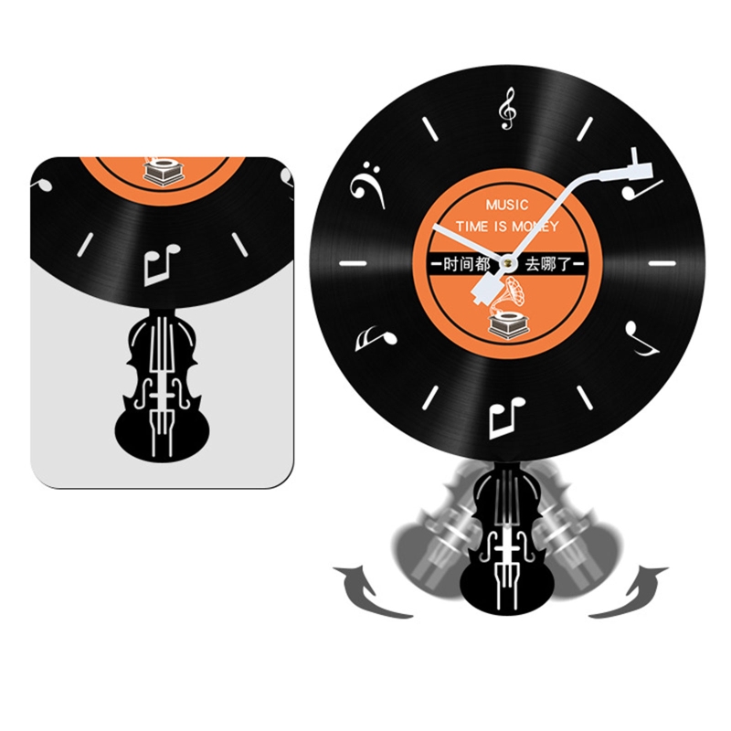 Vintage Swing Wall Clock Violins Time Clock Silent... – Vicedeal
