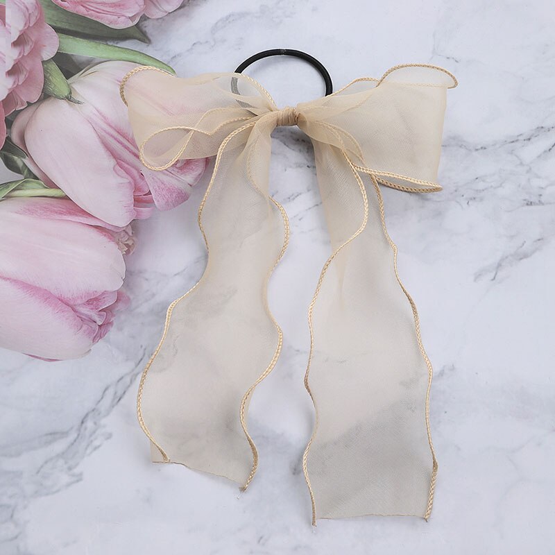Zoete Grote Boog Organza Streamers Haar Scrunchies... – Grandado