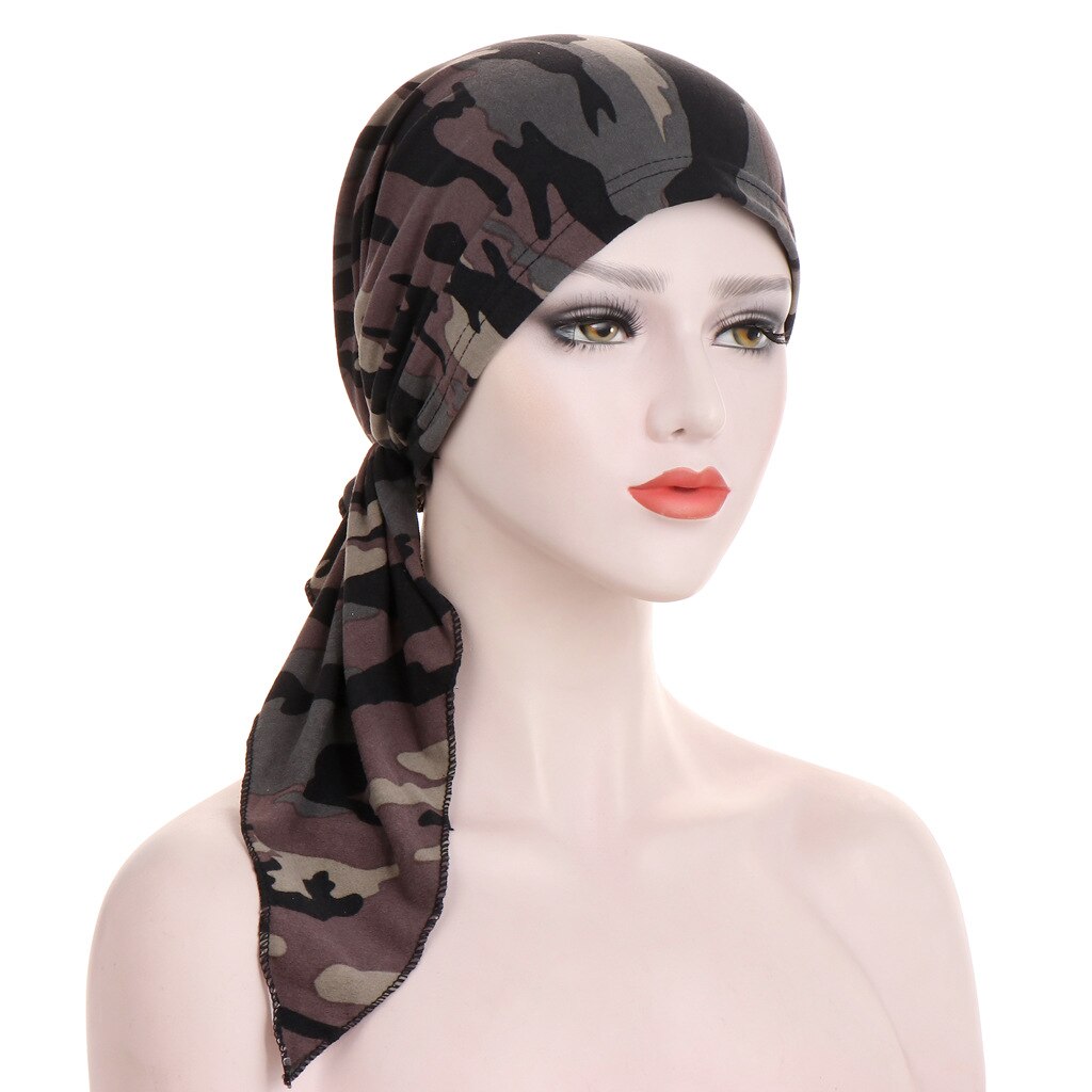 Lady's curved two tail caps muslim baotou cap flow... – Grandado