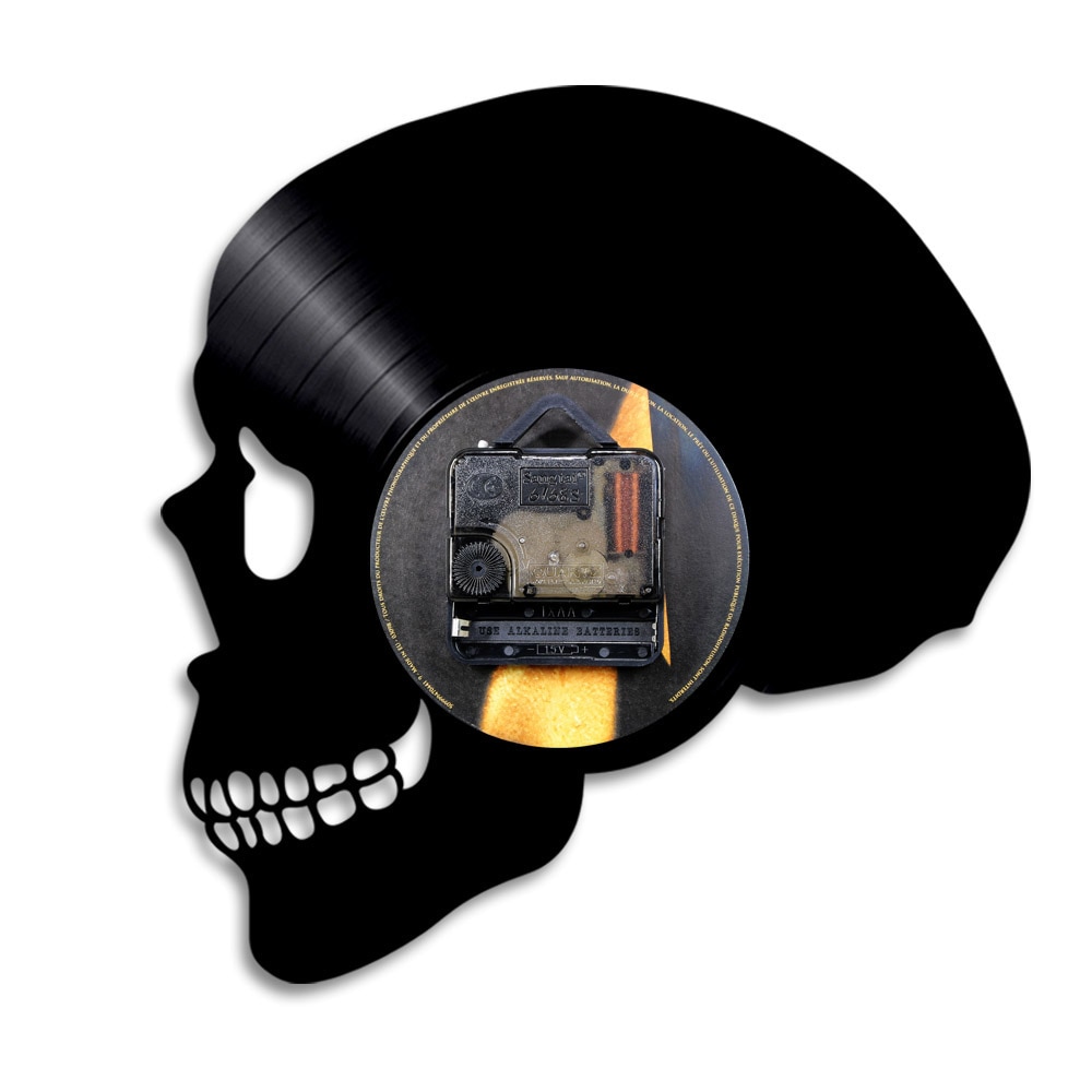 Handcarved Sugar Skull Vinyl Record LED Wall Clock... – Grandado