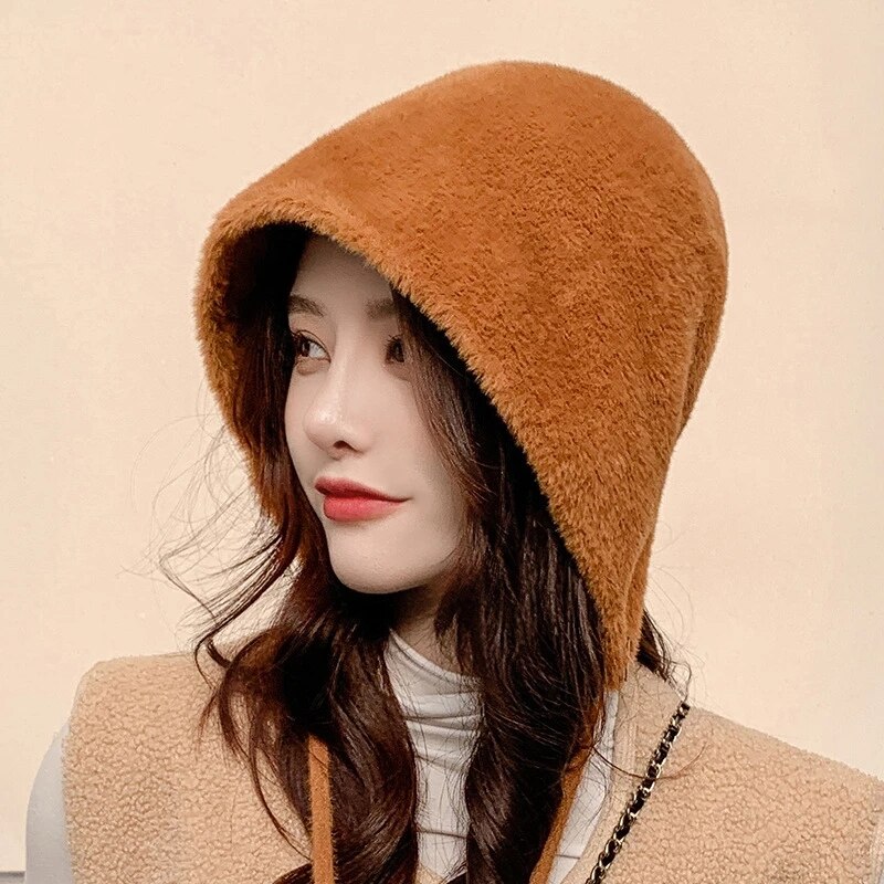 Women Winter Hat Soft Warm Cap Men Solid Hooded Ne... – Grandado