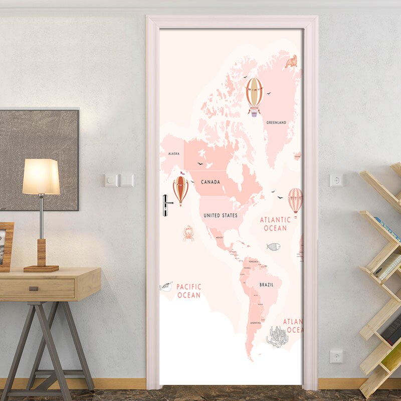 World Map Pink Decoration Decals Home Decoration D... – Vicedeal
