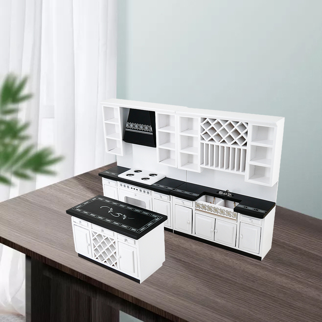 1/12 Houten Miniatuur Keuken Kasten Set Mini Kaste... – Grandado