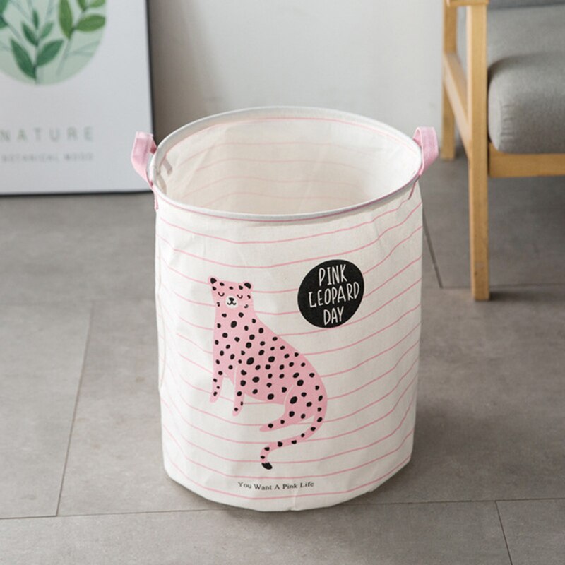 Bathroom Folding Laundry Basket Leopard Print Orga... – Grandado