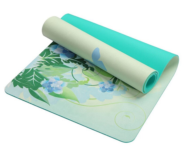 Yoga Mat Lotus Pattern Suede TPE Pad Non-slip Slim... – Grandado