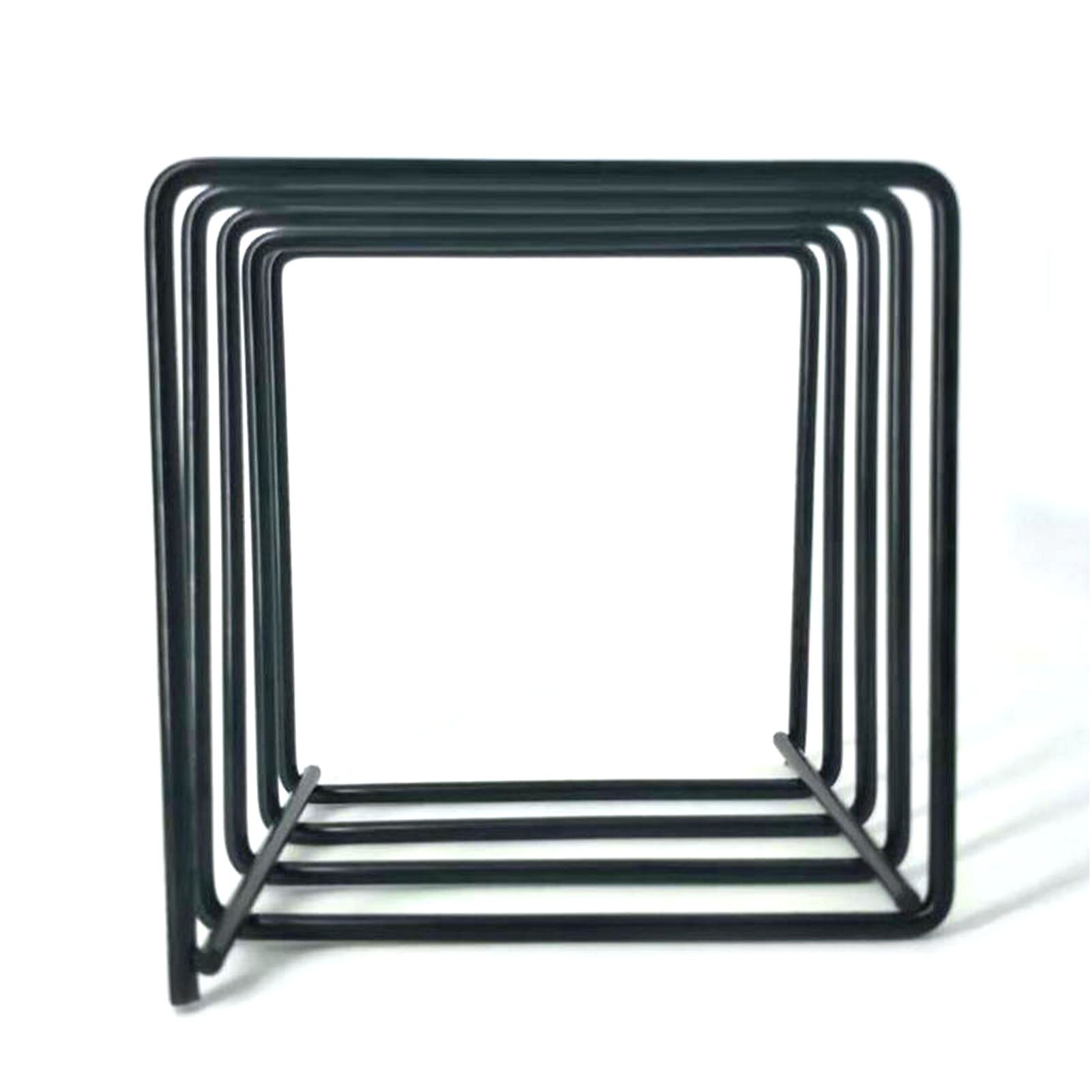 Black Electroplated Wrought Iron Vinyl Disc Rack R... – Grandado