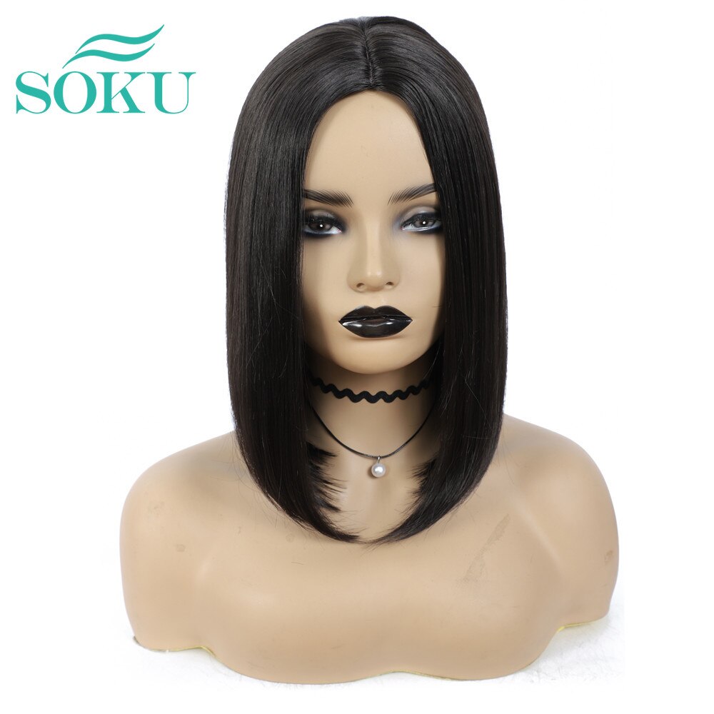 SOKU Straight Bob Wig Medium 12 16 Inches To The S... – Grandado