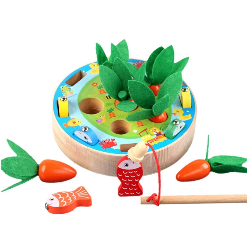 Toddler Puzzle Happy Farm Game Pull Carrot Fishing... – Grandado