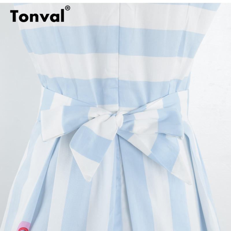 Tonval Flower and Flamingo Vintage Dress Women Flo... – Grandado