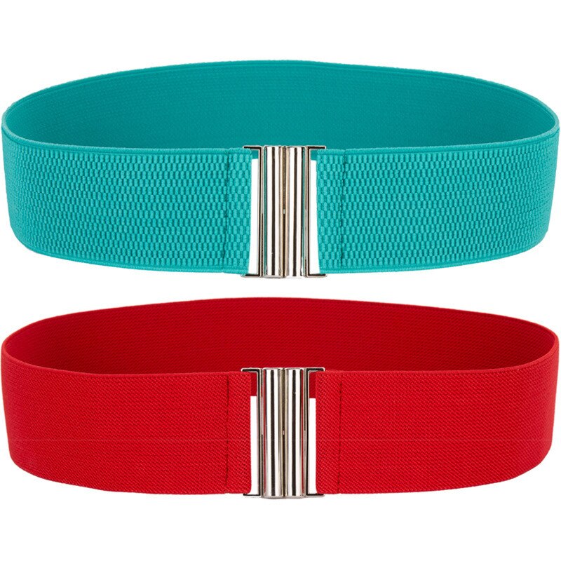 Wide Elastic Waist Belt Women Dress Belt Metal Buc... – Grandado