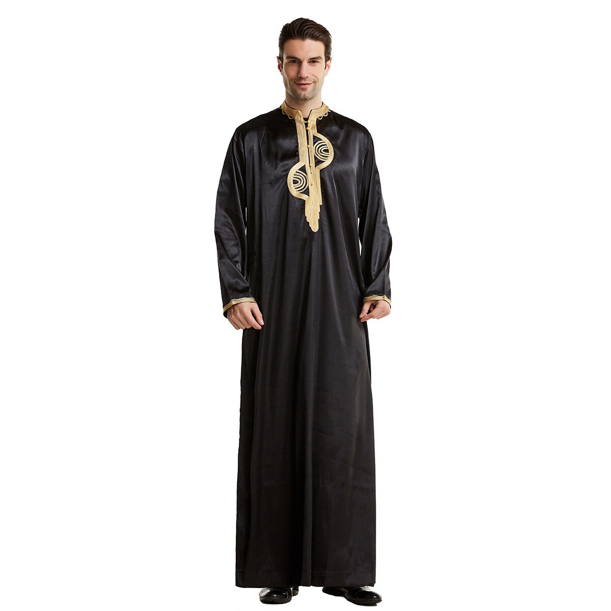 Islamic Traditional Jubba Thobe Men Abaya Linen Mu... – Vicedeal