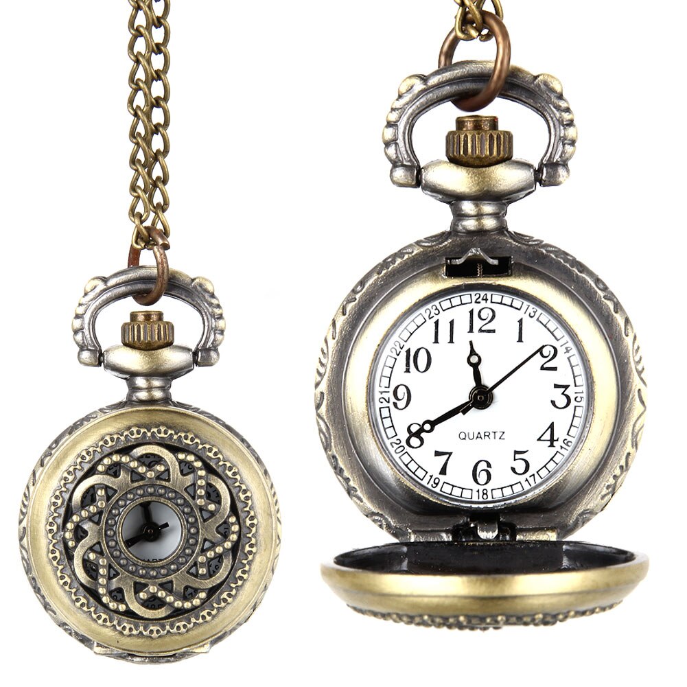 Vintage Quartz Pocket Watch Alloy Hollow Out Flowe... – Grandado