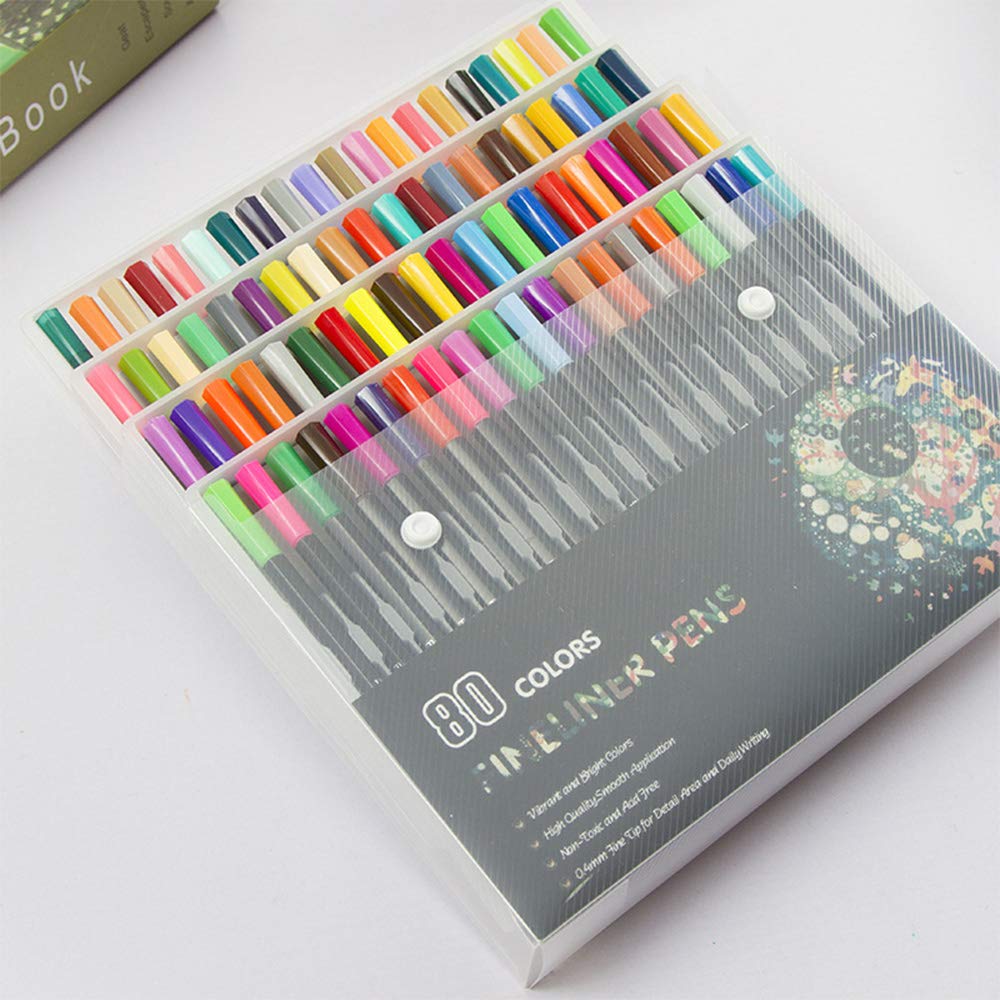 Color Fineliner Pen Set 80 Colors 0.4mm Art Marker... – Grandado