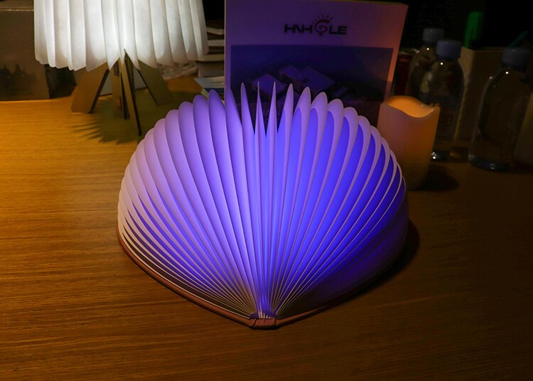 5 Colors RGB LED Book Lamp Wooden Portable Night L... – Grandado