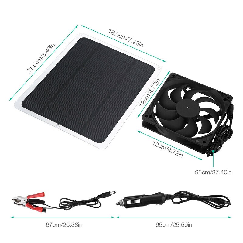 Portable 10W 12V Solar Ppowered Greenhouse Fans Tr... – Grandado