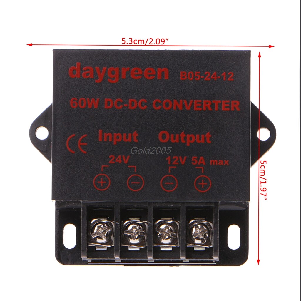 Dc 24v to 12v 5a 60w omformer step down regulator ... – Grandado