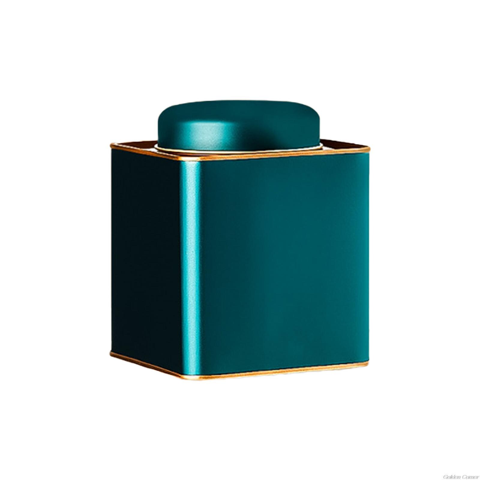 Metal Tinplate Box Square Tea Jar Container Green ... – Vicedeal