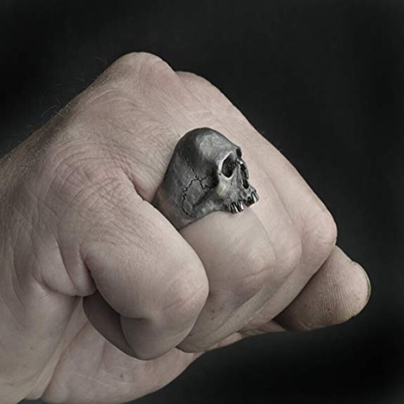 Gothic Rock Skull Ring Band Schedel Vintage Punk M... – Grandado
