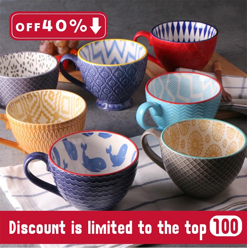 Trend Ceramics Hand-painted Retro Coffee Cup Coffe... – Vicedeal