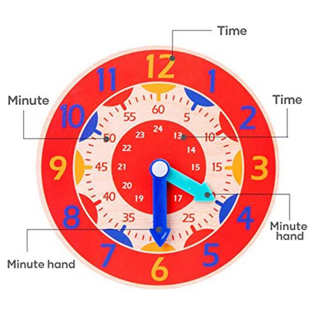 Clock Toy Cultivate Time Concept Wood Teaching Chi... – Grandado