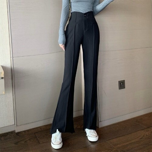 High Waist Thin Split Wide Leg Pants Women's S... – Vicedeal
