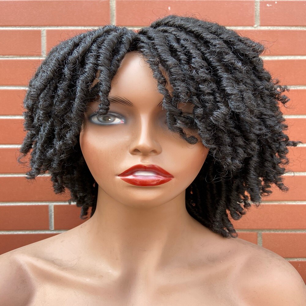 Jet Black Synthetic Mechanism Wigs Synthetic Braid... – Grandado