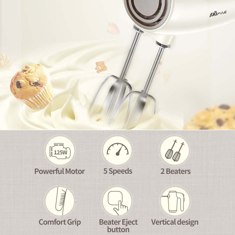 Batidora manual eléctrica de 5 velocidades con sop... – Grandado