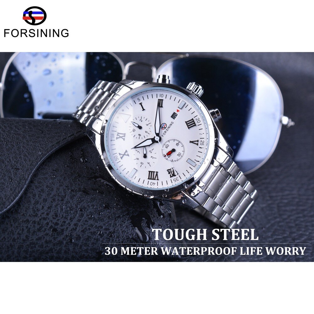 Forsining Self-winding Watches White Dial Men's Me... – Grandado