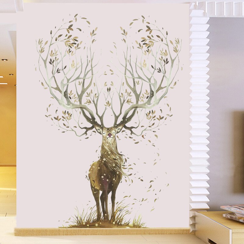 3D Art Tree Horn Elk Wall Decor Peel and Stick Bac... – Grandado