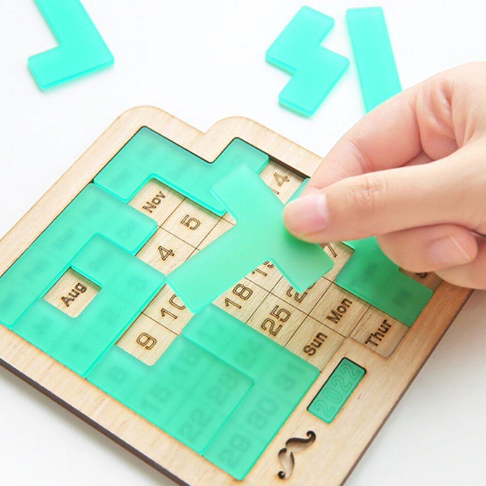 Daily Calendar Puzzle Wooden Calendar Play A Diffe... – Grandado