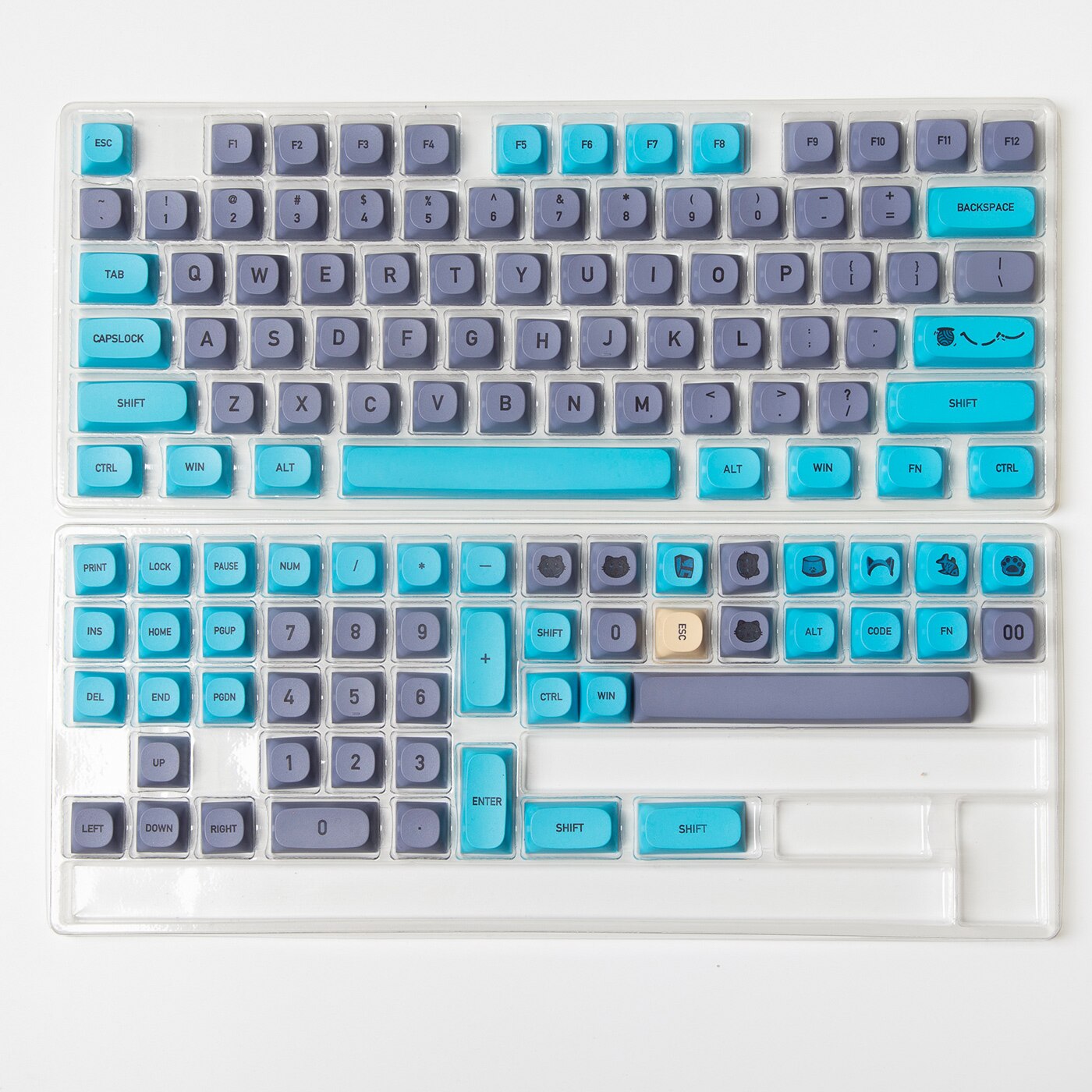 125 Keys/Full Set Of Blue Cat Theme Mechanical Key... – Grandado
