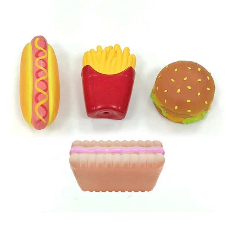 Non-toxic Latex Dogs Toy Hamburger Chips Ham Bread... – Grandado