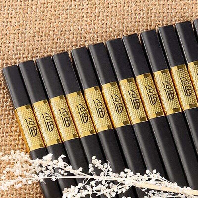 Pps Chopstick Chinese Herbruikbare Zwart Vergulde ... – Grandado